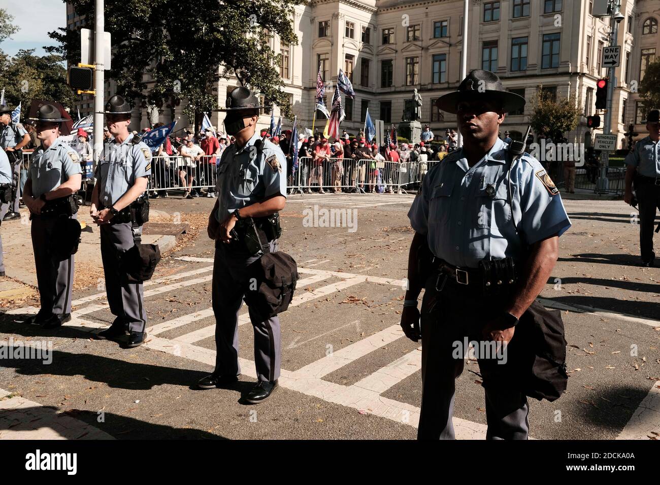 Atlanta, Georgia, USA. 21st Nov, 2020. Georgia State Troopers form a ...