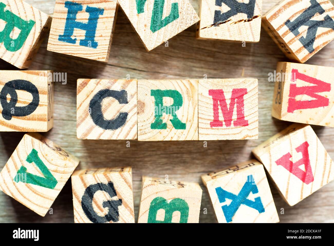 Alphabet letter block in word CRM (Abbreviation of Customer ...