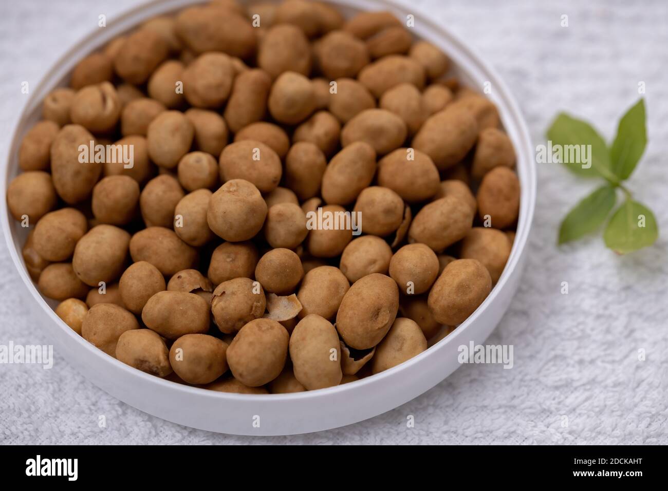 Cracker nuts, Japanese peanuts or Japanese style peanuts, a snack food ...