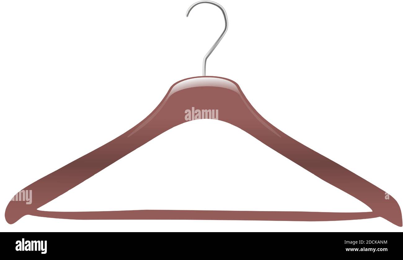 3d realistic vector clothes hanger. Isolated on white background Stock ...