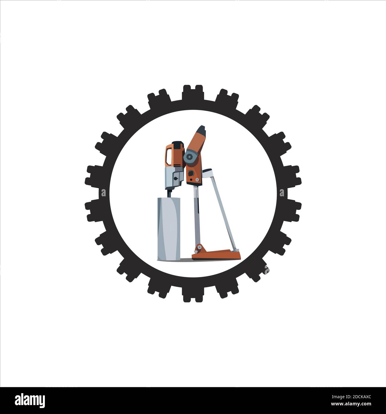 Vector of standing Drilling and cutting machine logo vector eps format ...