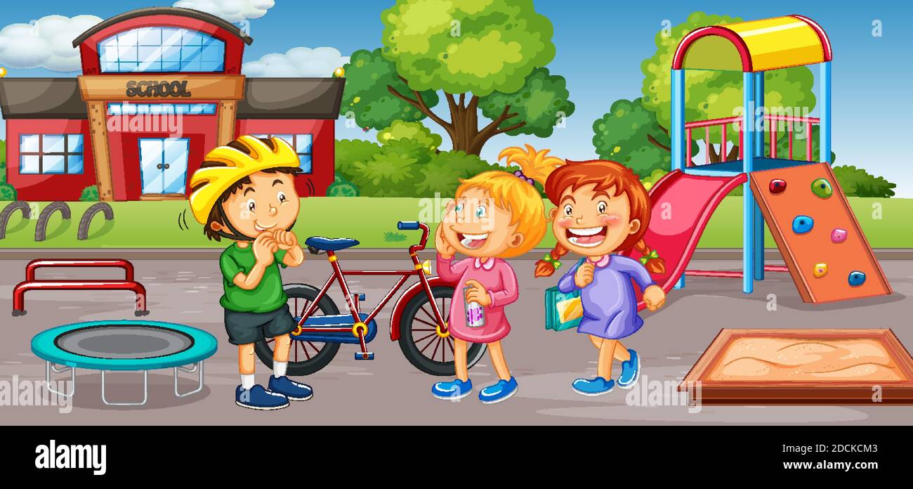 Student at school playground illustration Stock Vector Image & Art - Alamy