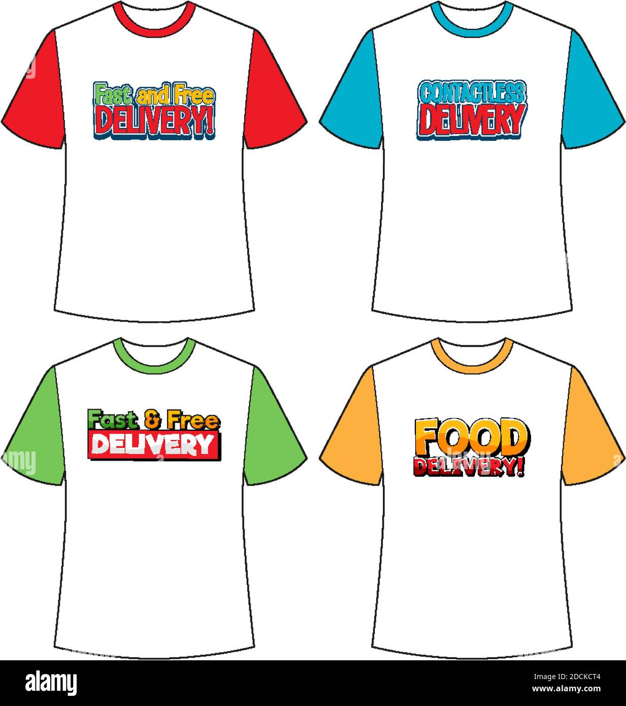 Set of different types of delivery logo screen on different colour t ...