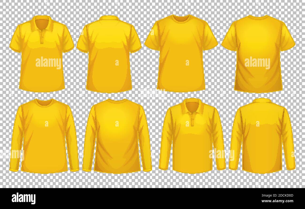 Set of different types of shirt in same color illustration Stock Vector ...