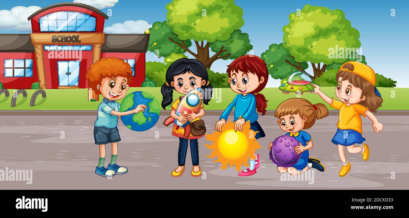 Outdoor primary classroom Stock Vector Images - Alamy