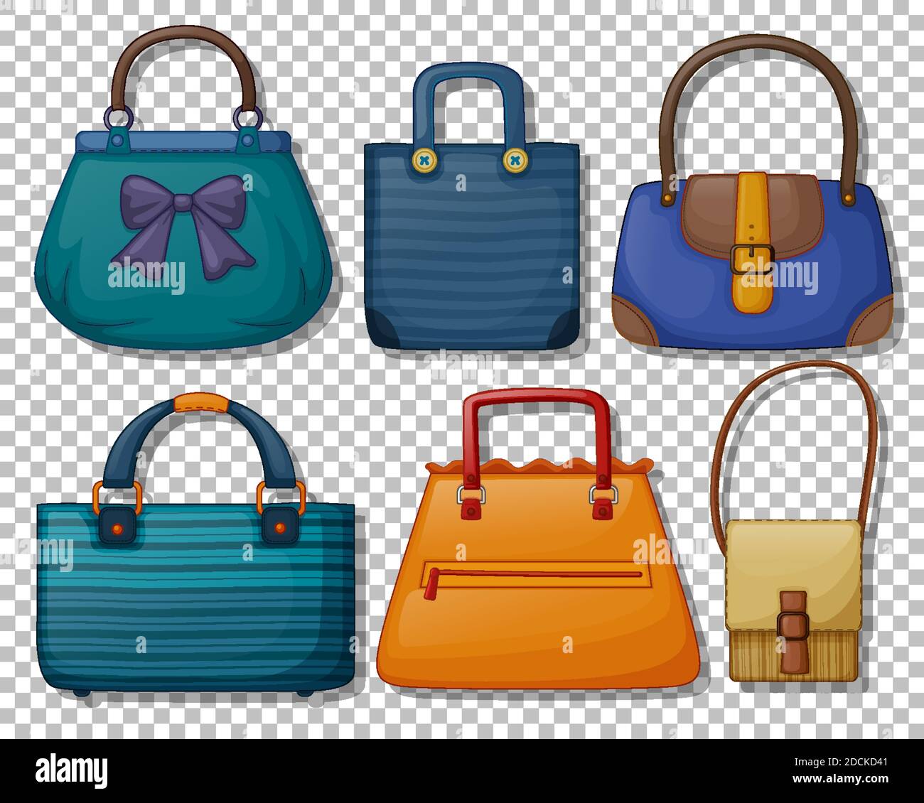 Set of vintage hand bags cartoon style isolated illustration Stock ...