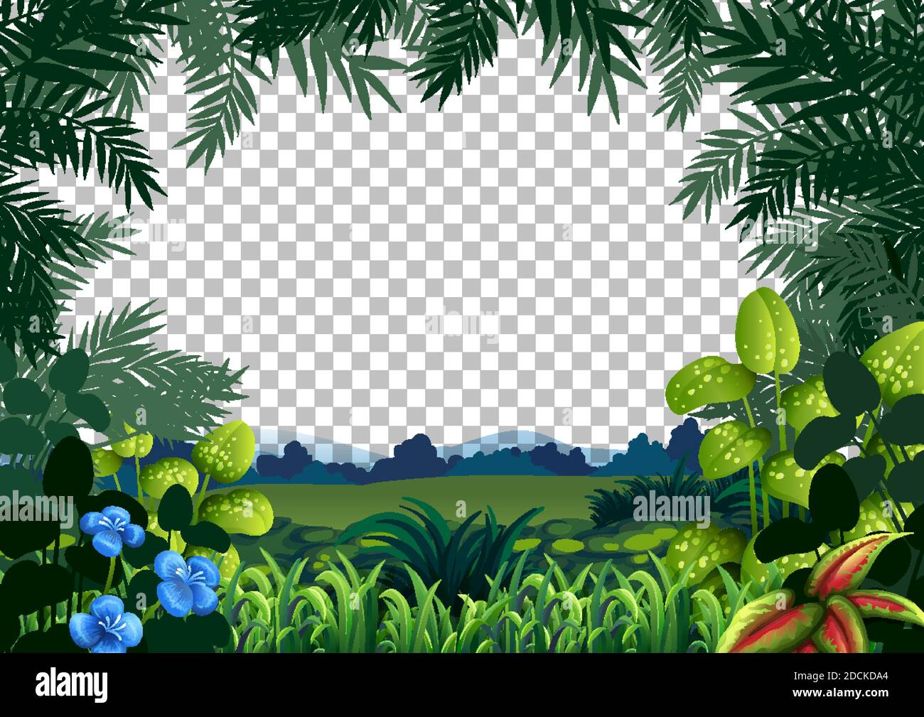 Blank nature scene landscape on transparent background illustration ...