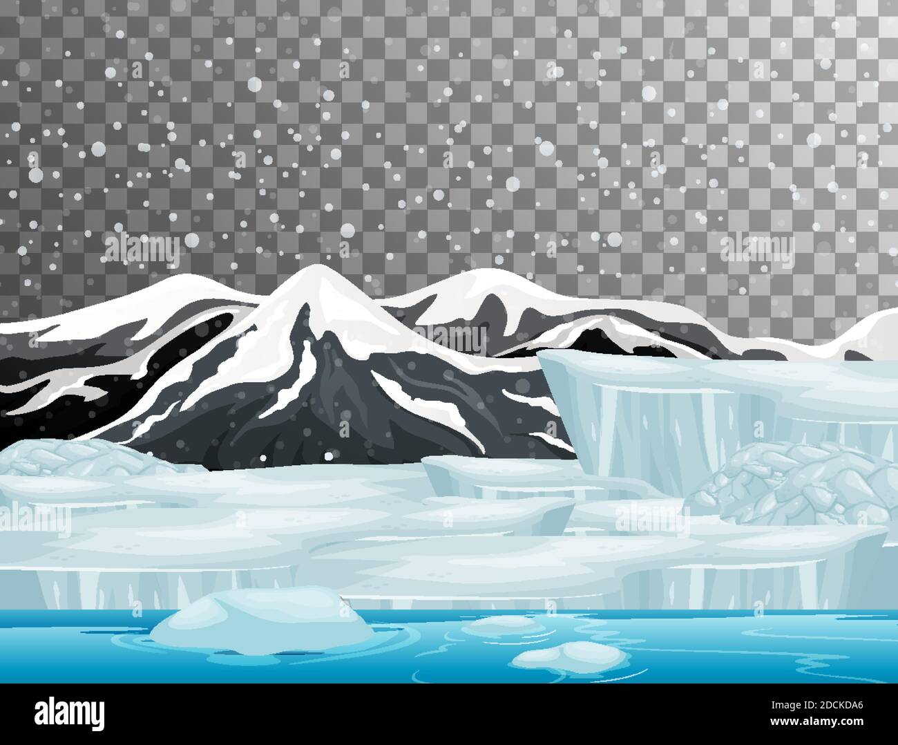 Nature scene in winter season theme with transparent background ...