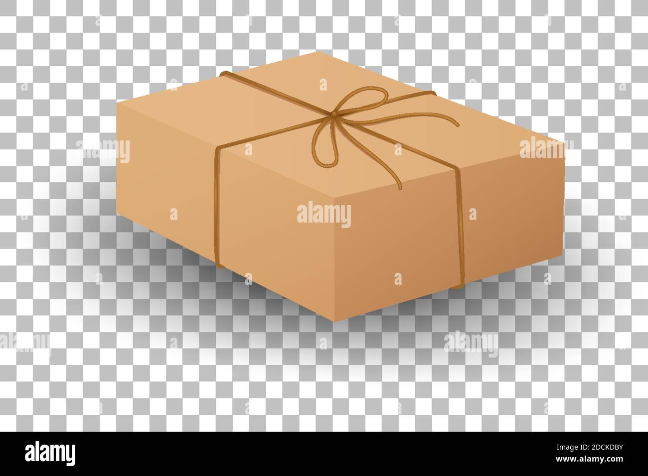 Cardboard box closed isolated cartoon style illustration Stock Vector ...