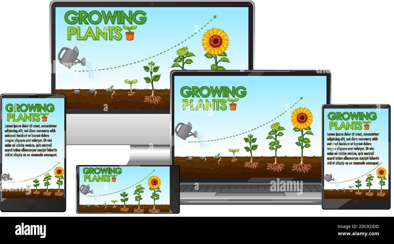 Glowing plants on computer screen illustration Stock Vector Image & Art ...