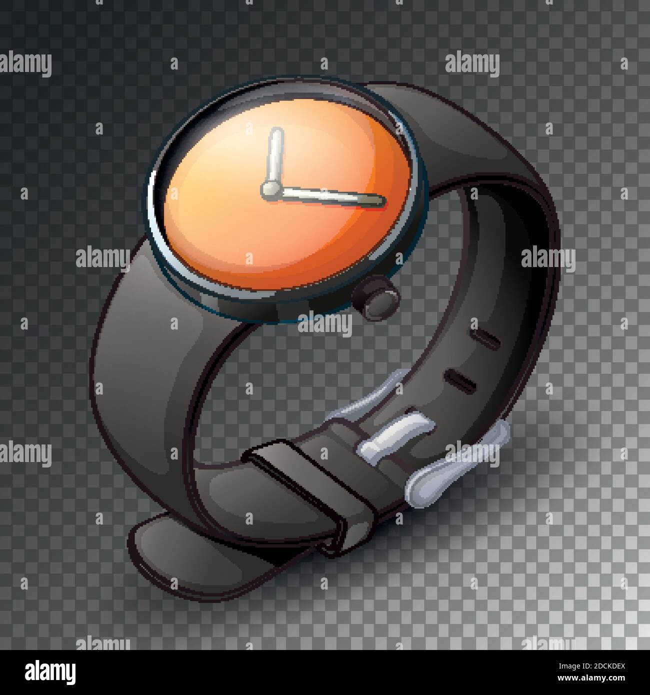 Black watch icon on transparent background illustration Stock Vector ...