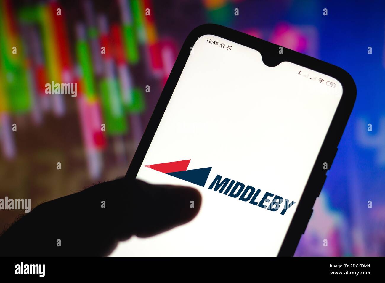 In this photo illustration the Middleby Corporation logo seen displayed ...