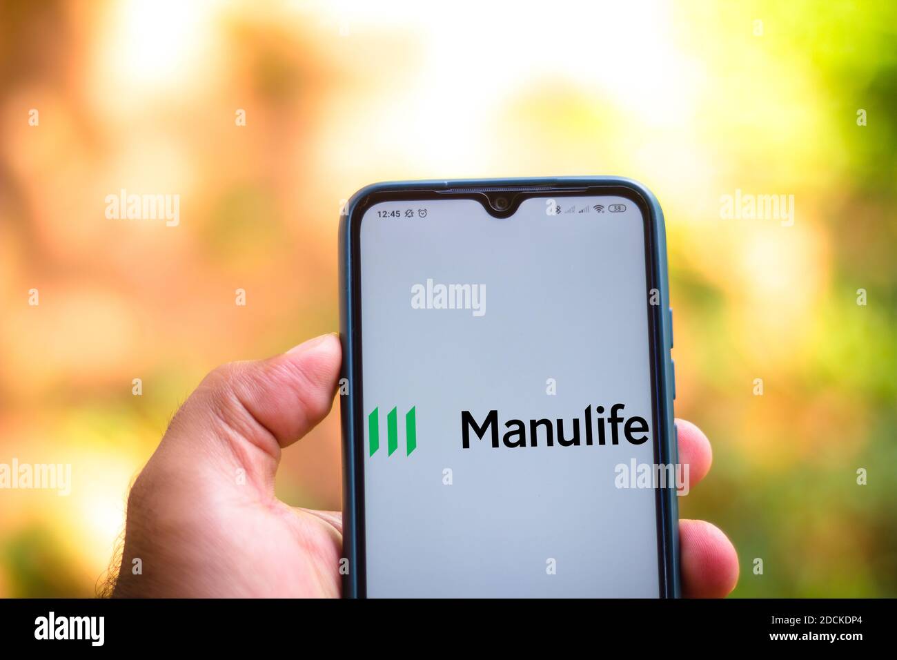 In this photo illustration the Manulife Financial Corporation logo seen ...
