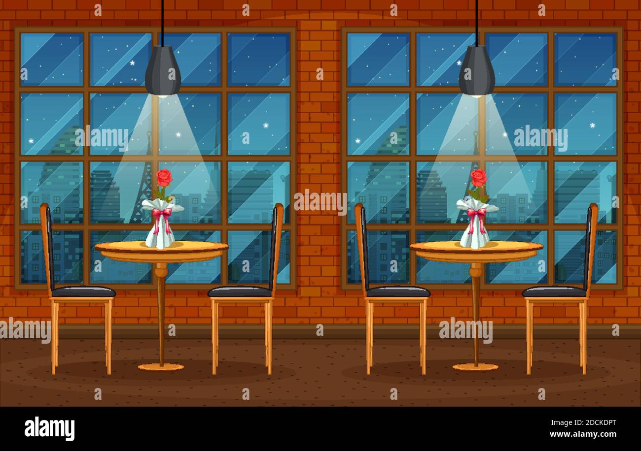 Pub and restaurant background scene illustration Stock Vector Image ...