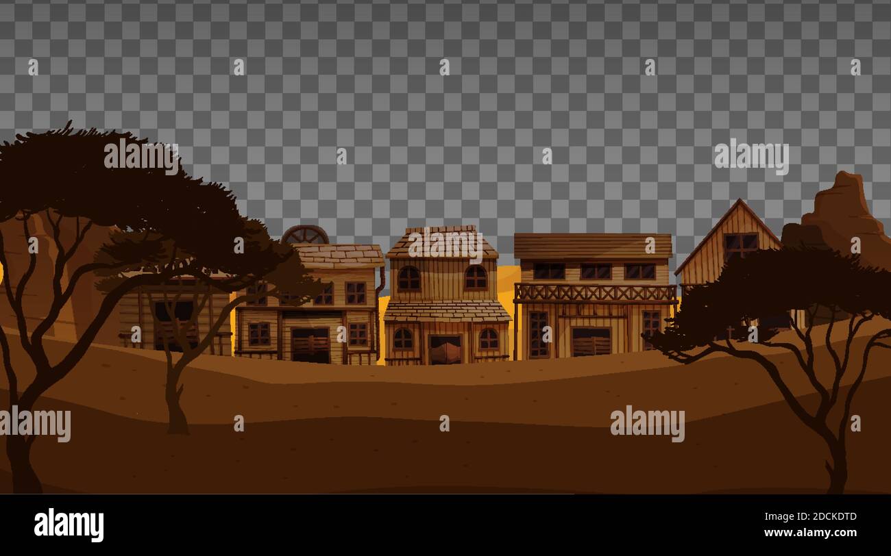 Old town village on transparent background illustration Stock Vector ...