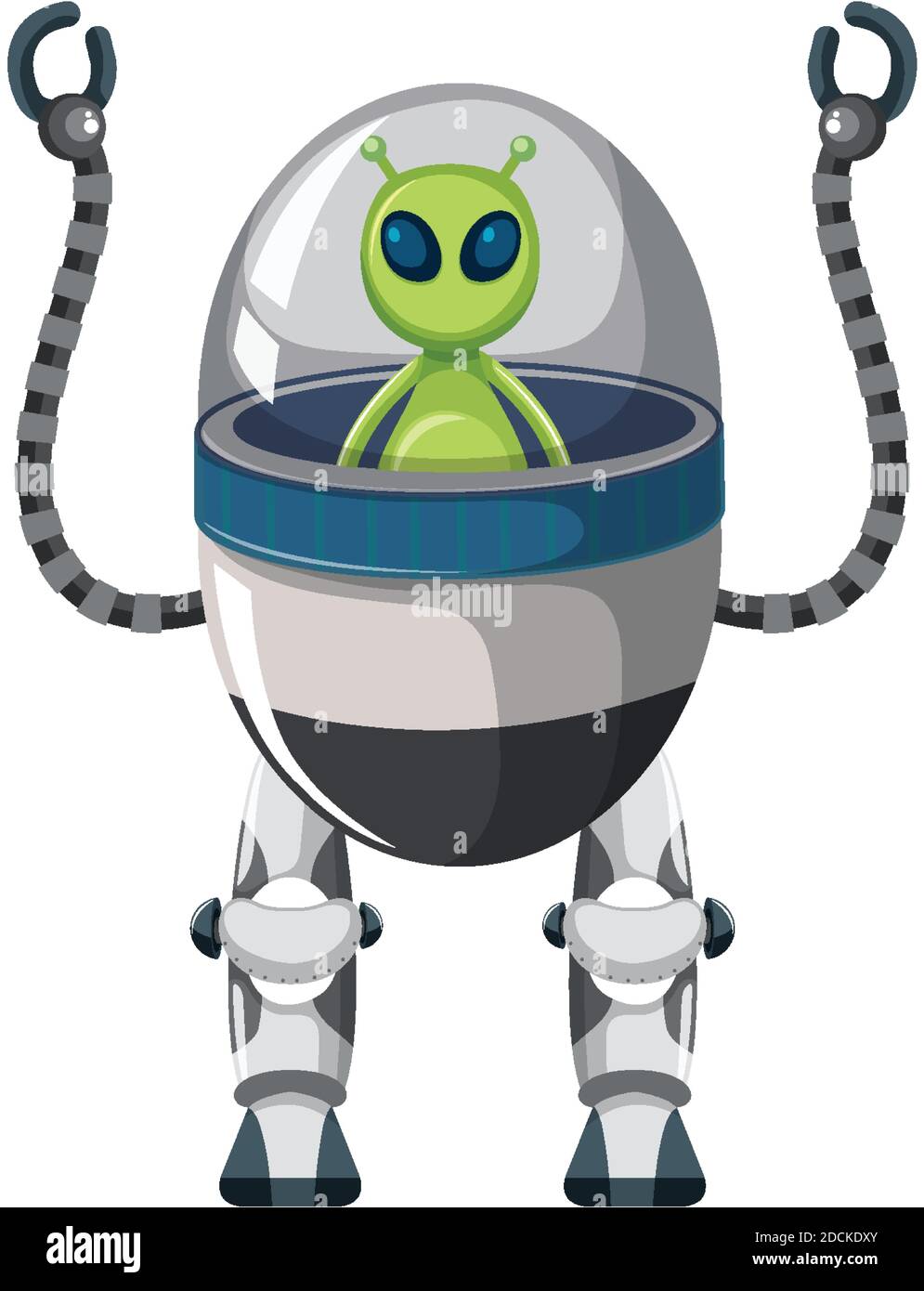 Alien on the robot on white background illustration Stock Vector Image ...