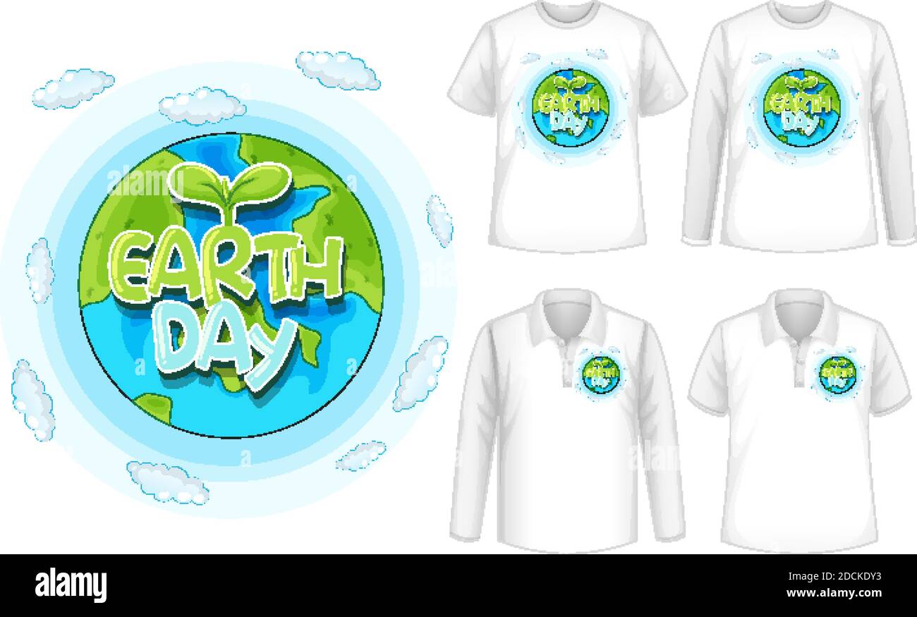Mock up shirt with earth day icon illustration Stock Vector Image & Art ...