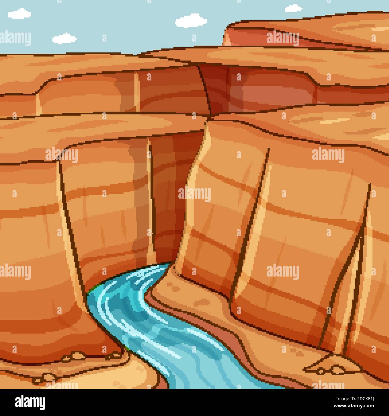 Big canyon with river background scene illustration Stock Vector Image ...