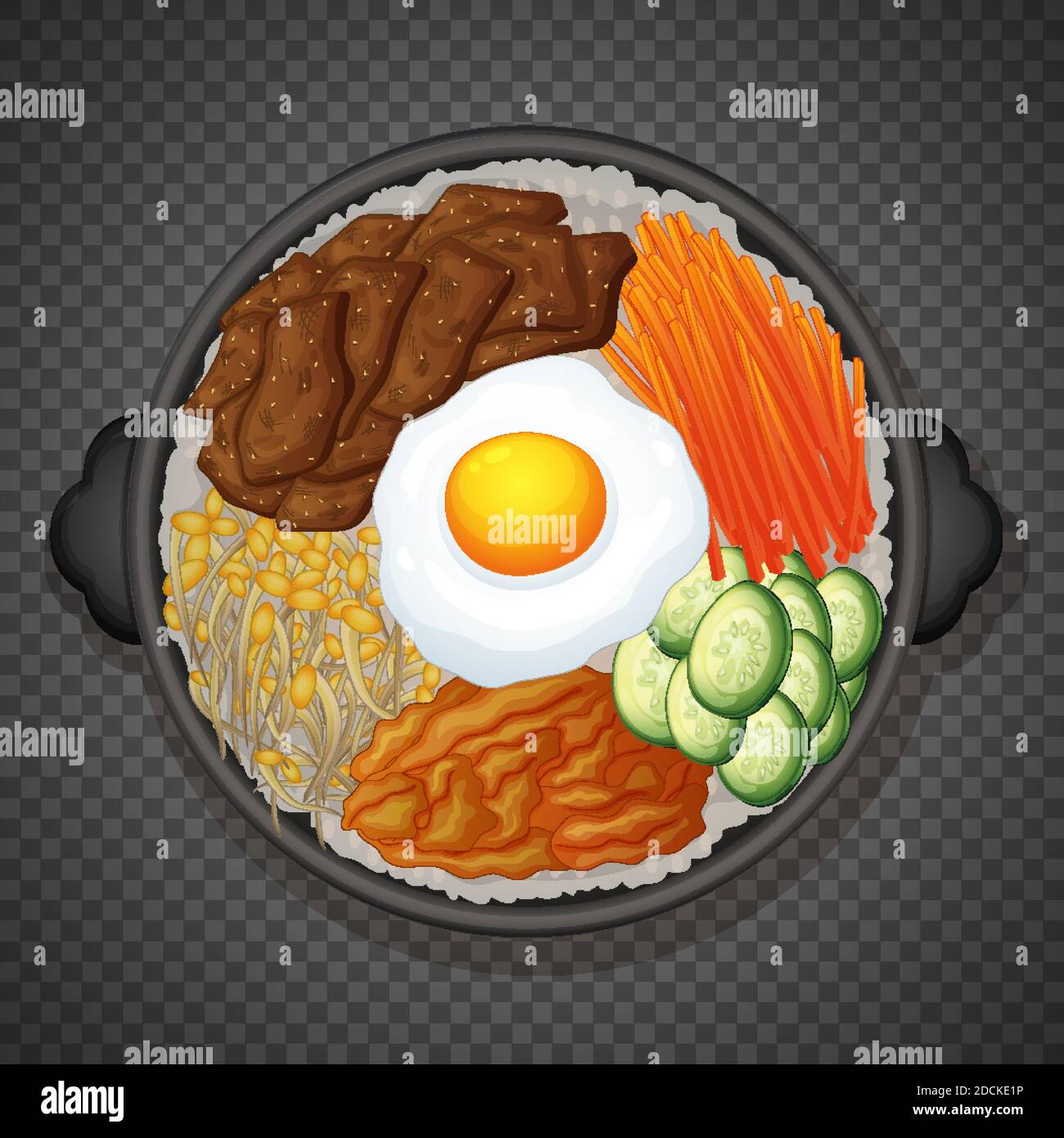 Bibimbap korean food on transparent background illustration Stock ...