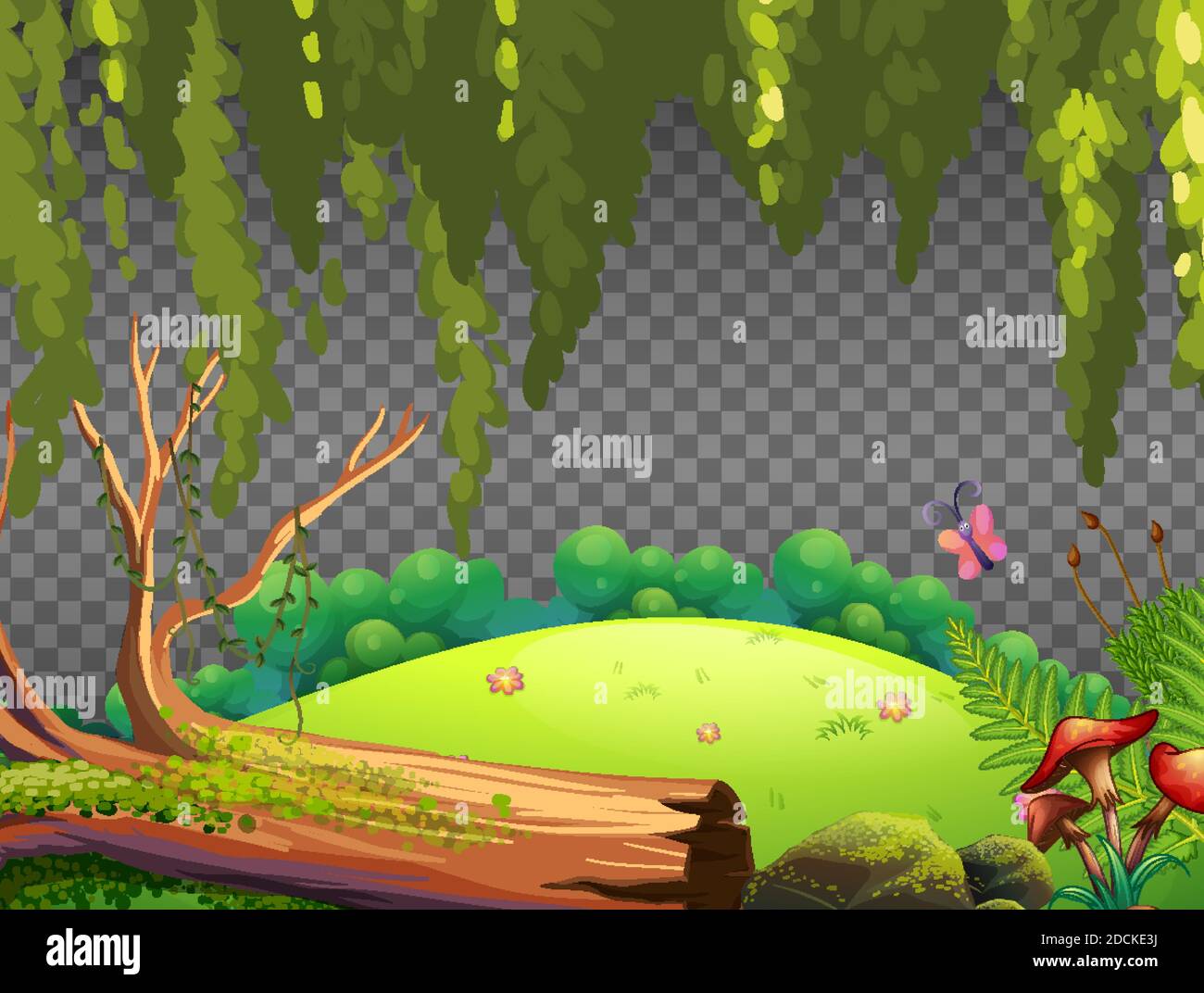 Blank nature scene landscape on transparent background illustration ...
