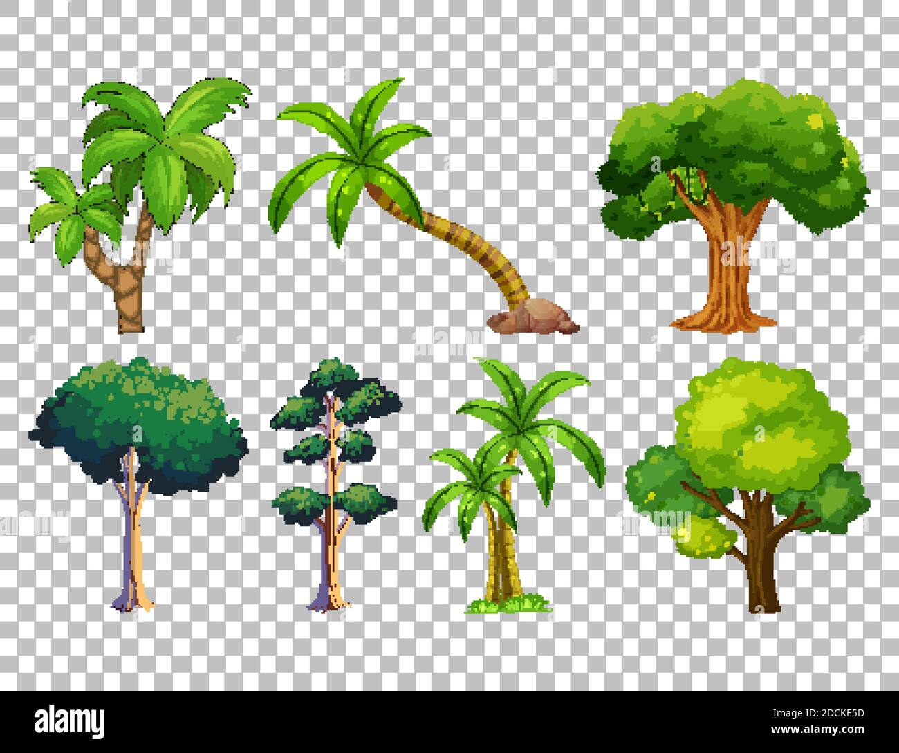 Set of tree on transparent background illustration Stock Vector Image ...