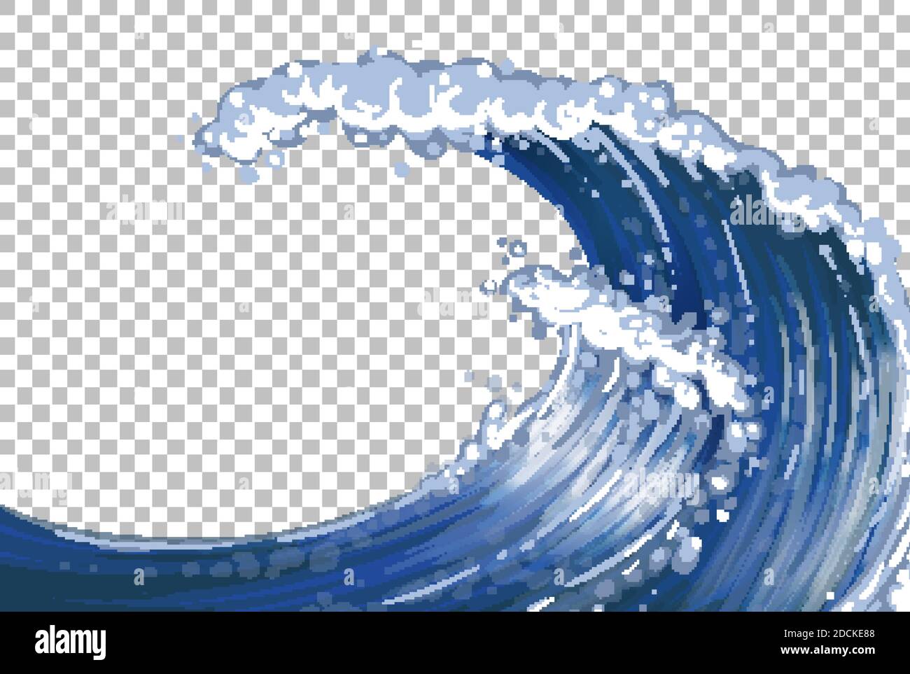 Sea giant waves transparent background illustration Stock Vector Image ...