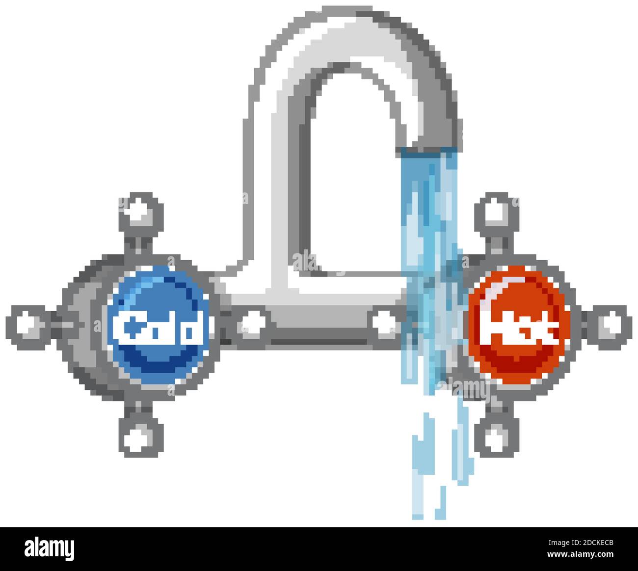 Water tap hot and cold cartoon style isolated illustration Stock Vector ...