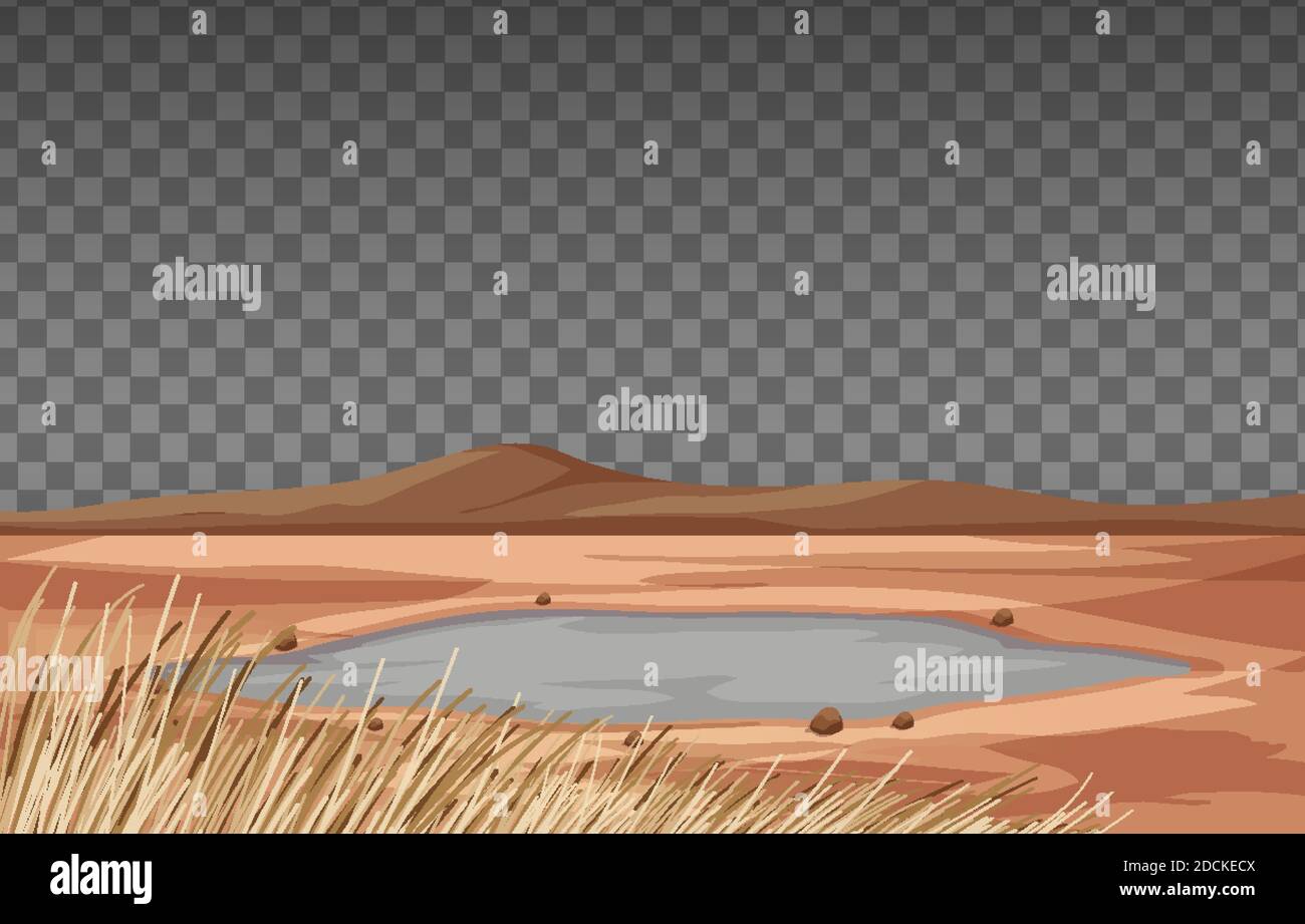 Dry land landscape on transparent background illustration Stock Vector ...