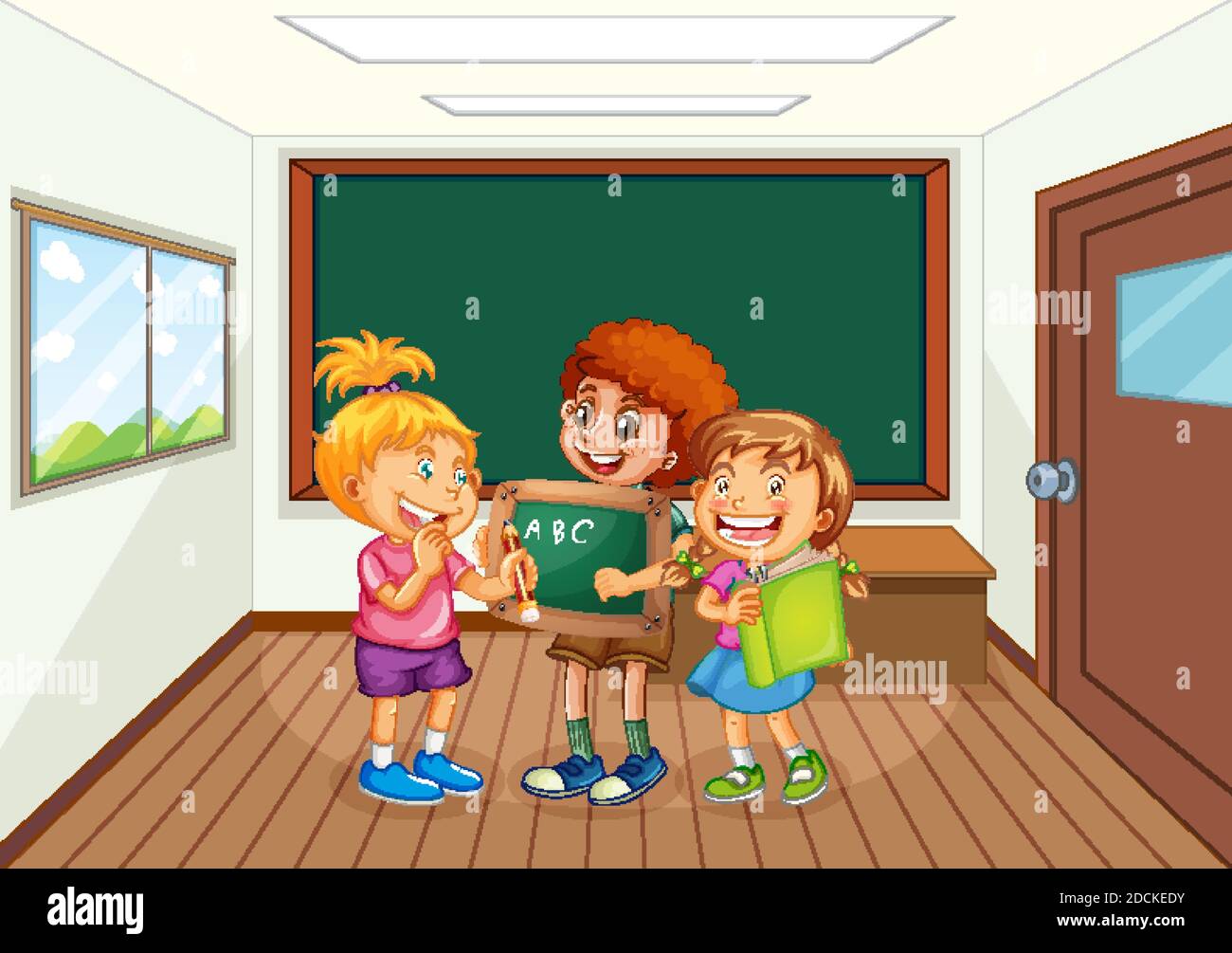 Students in the classroom background illustration Stock Vector Image ...