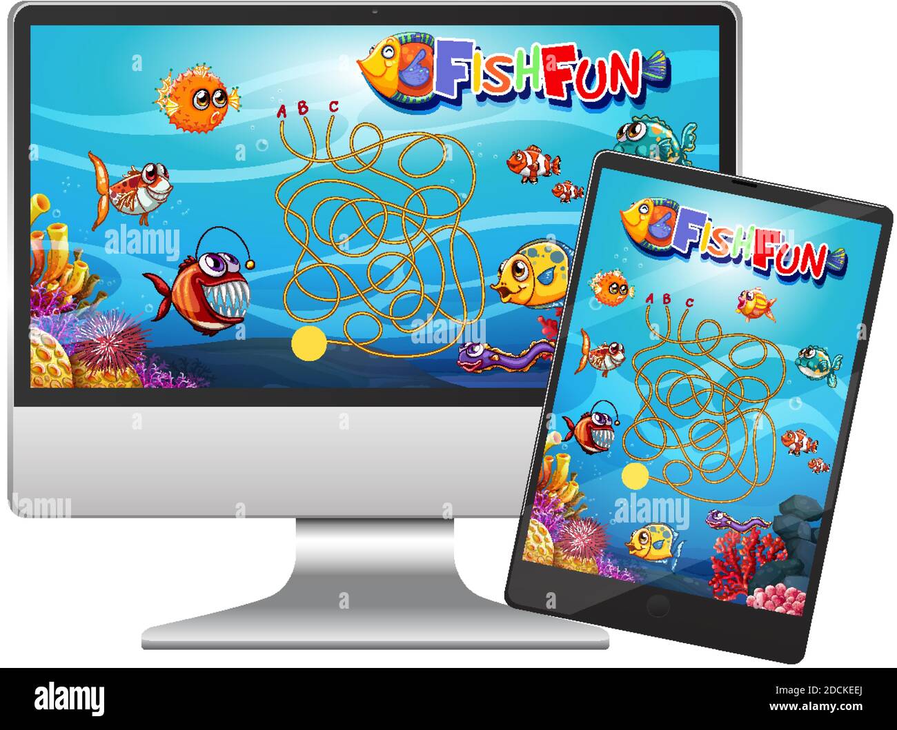 Children playing game computer Stock Vector Images - Alamy