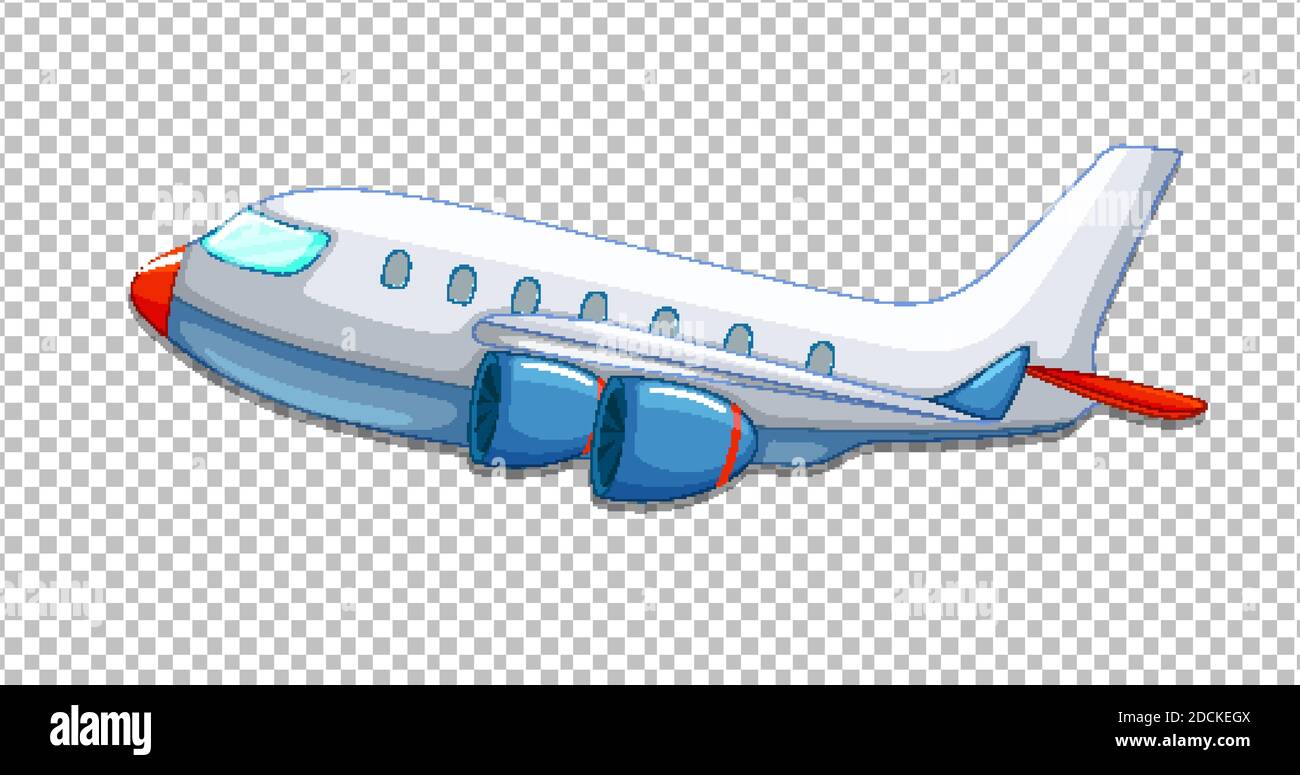 Airplane cartoon style on transparent background illustration Stock ...