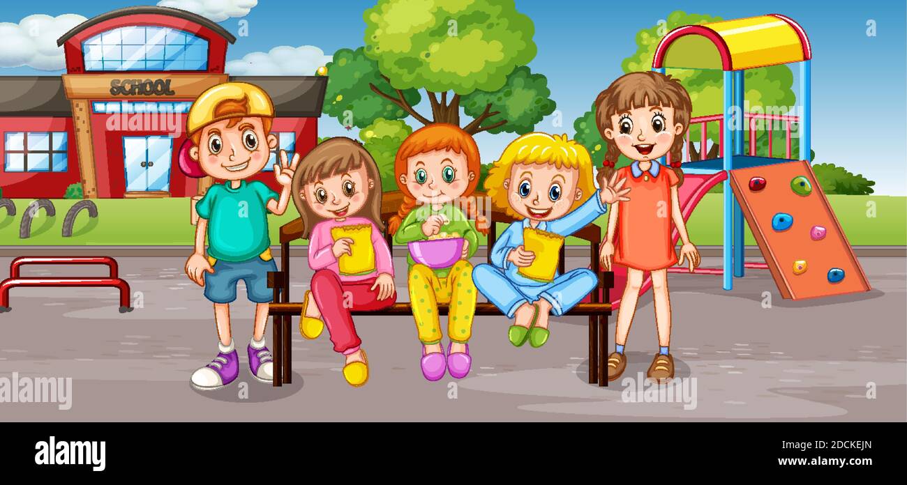 Student at school playground illustration Stock Vector Image & Art - Alamy