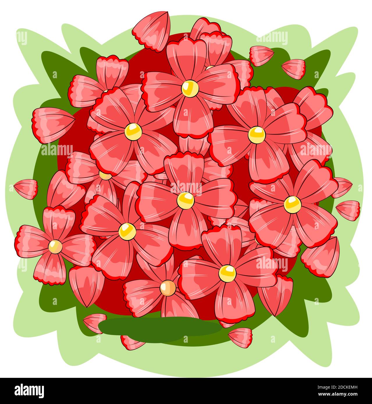 Abstract background with flowers. Cartoon flat style. Isolated over ...