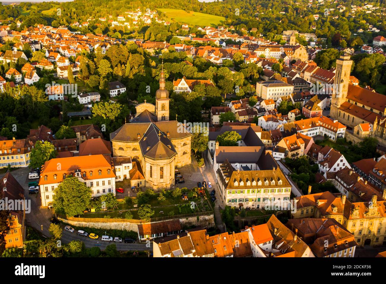Aerial view, Old Town Bamberg, Bamberg, Upper Franconia, Bavaria ...