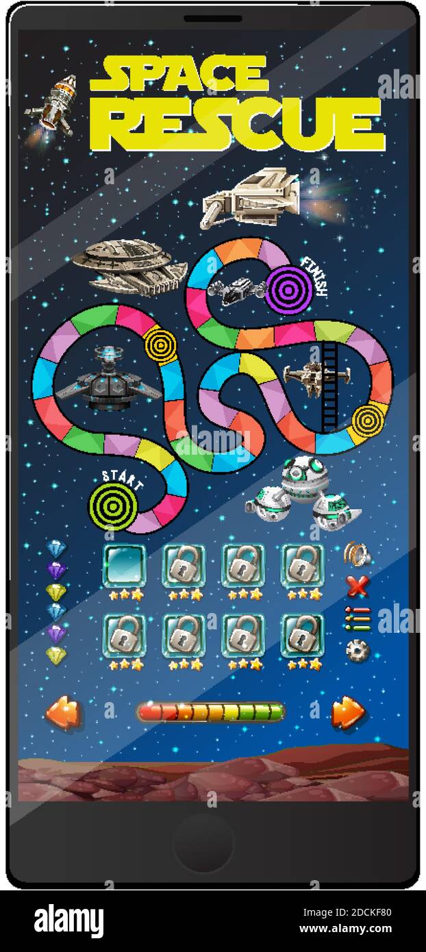 Space game on mobile device illustration Stock Vector Image & Art - Alamy