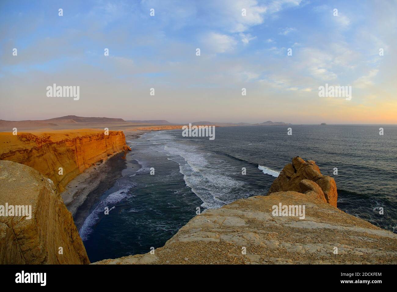 Evening mood at Playa Supay, Paracas National Reserve, Paracas, Ica ...