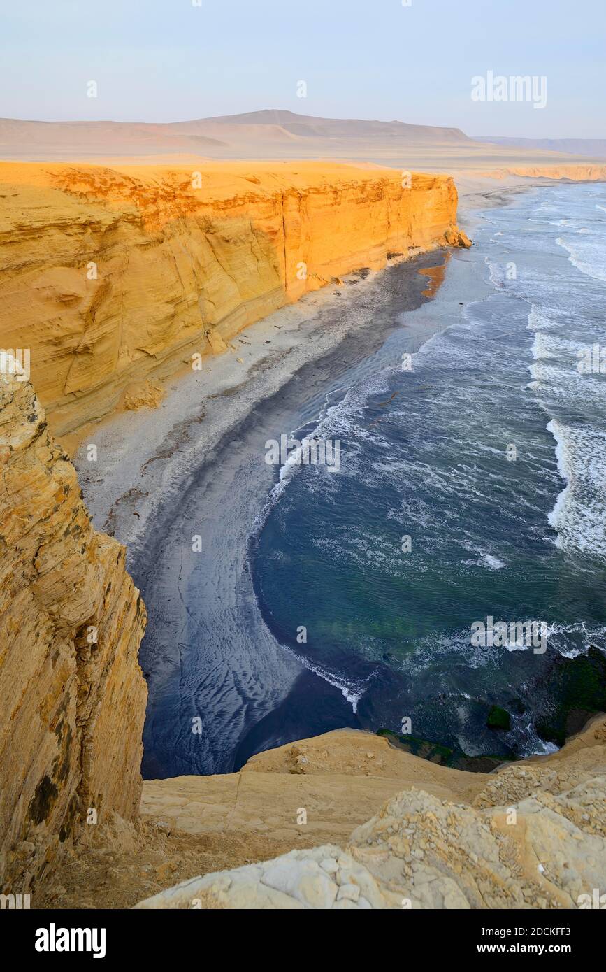 Evening mood at Playa Supay, Paracas National Reserve, Paracas, Ica ...