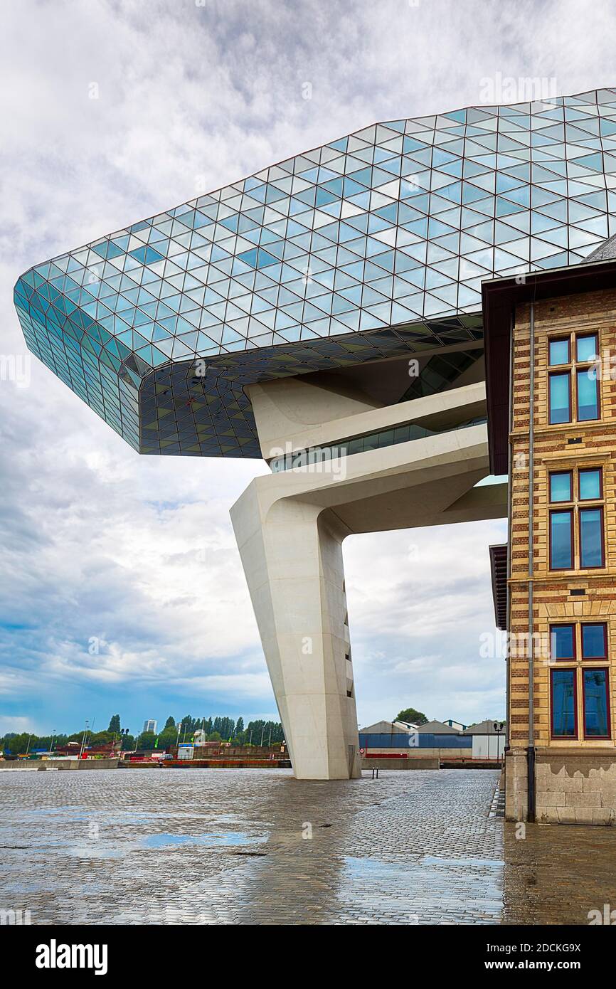 Port House, futuristic harbour house with a glass facade of triangles ...