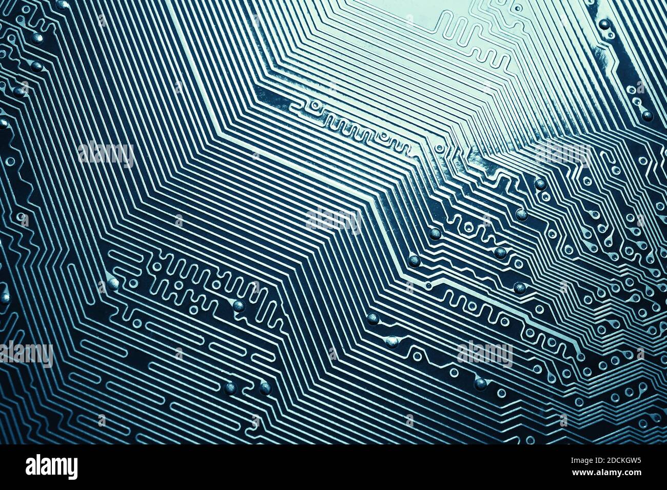 Blue electronic mother board circuit close up macro background Stock ...