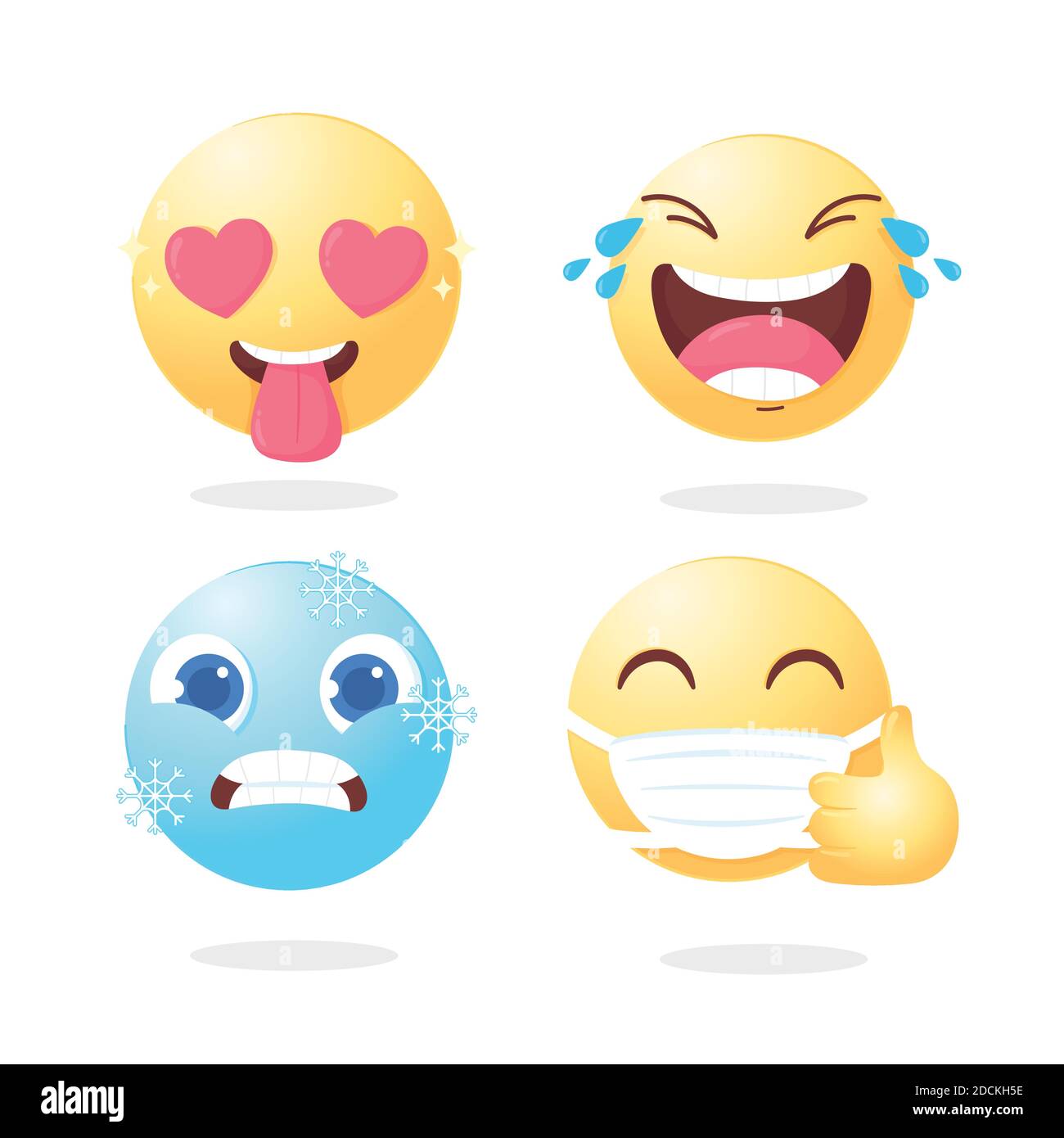 emoji character cartoon social media icons vector illustration Stock ...