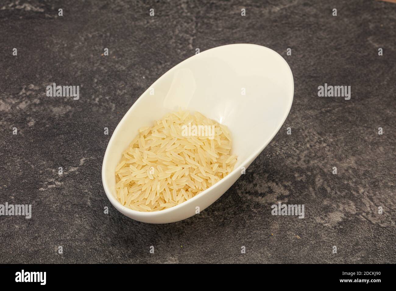 Raw Indian basmati rice in the bowl Stock Photo - Alamy