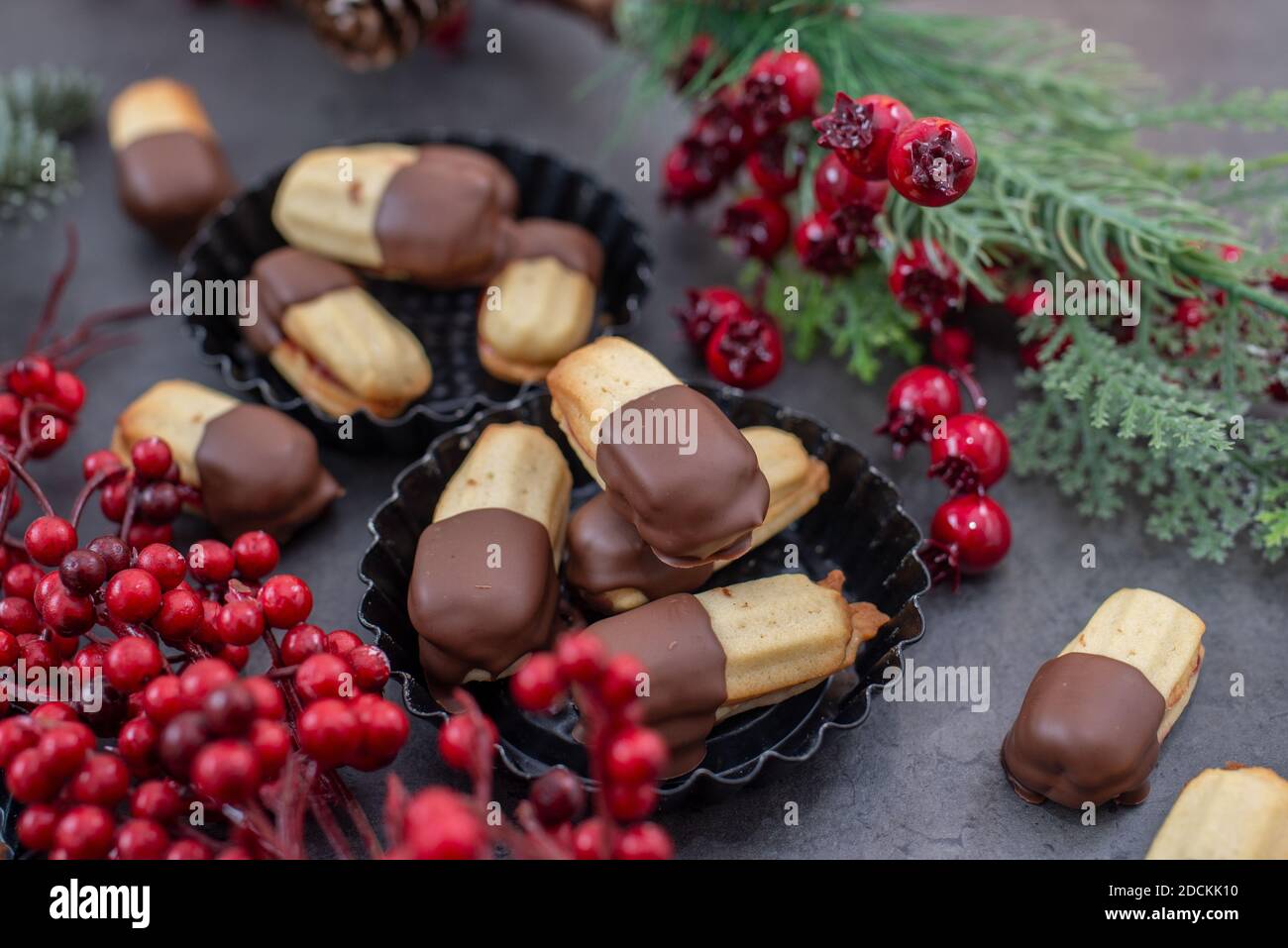 Traditional home made German Linzer Stangerl Christmas Cookies Stock ...