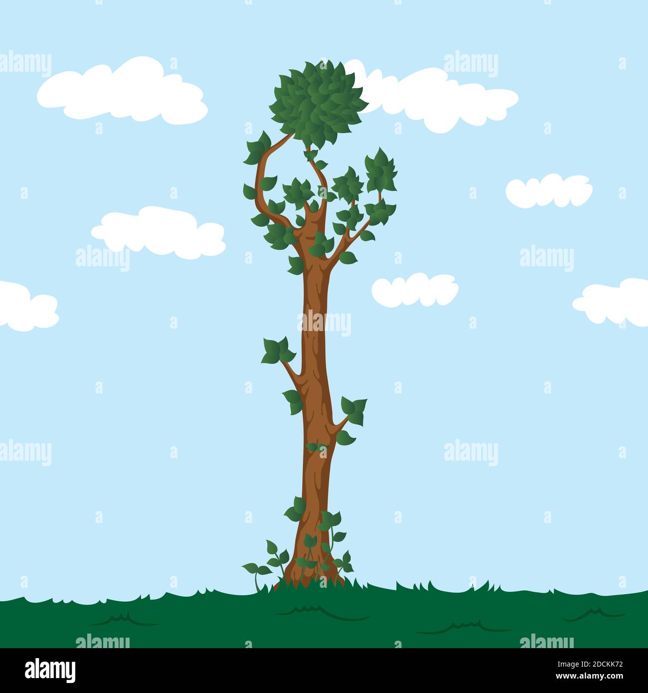 Forest alphabet. Illustration The letter I from a tree Stock Vector ...