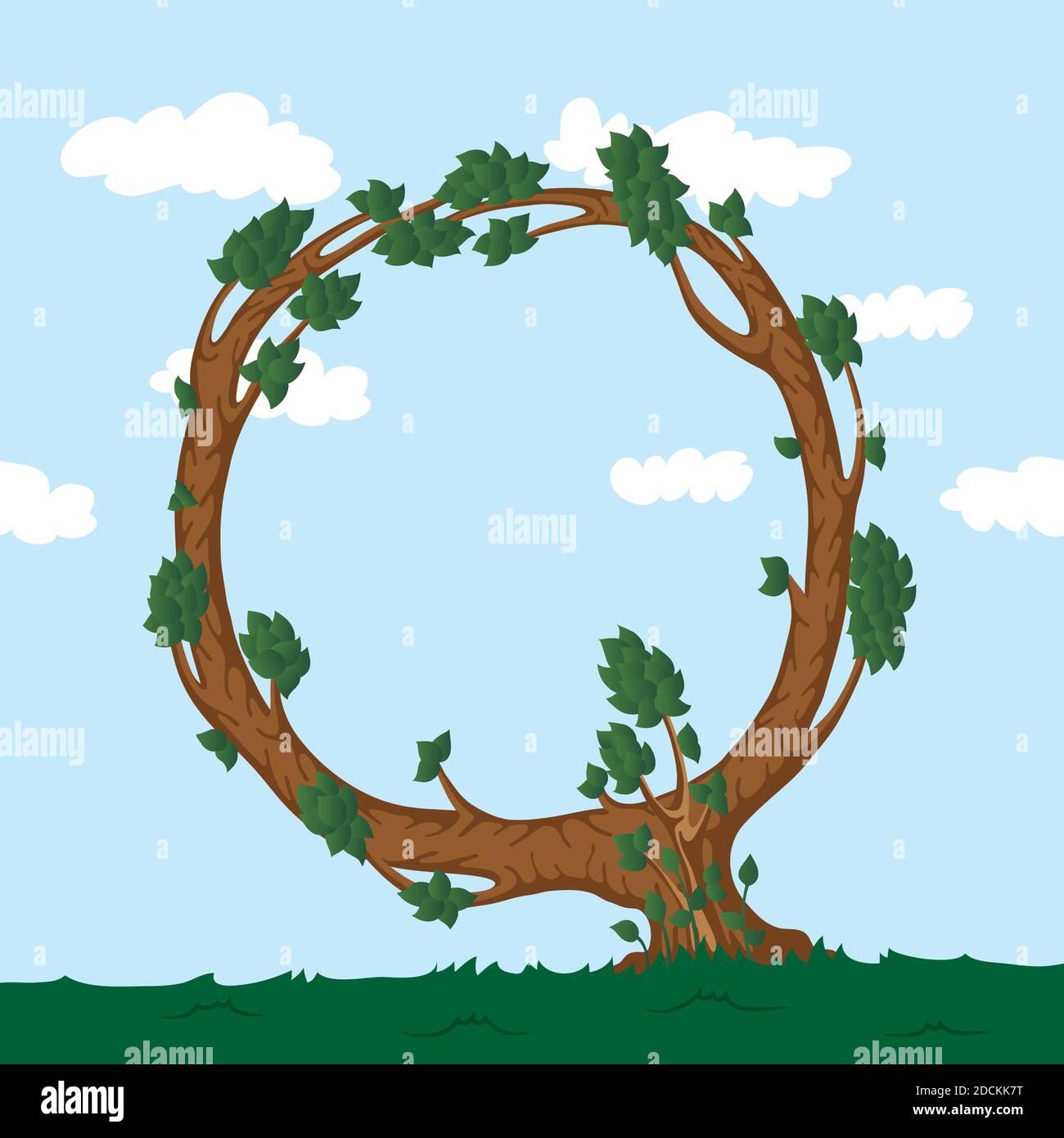 Forest alphabet. Illustration The letter Q from a tree Stock Vector ...