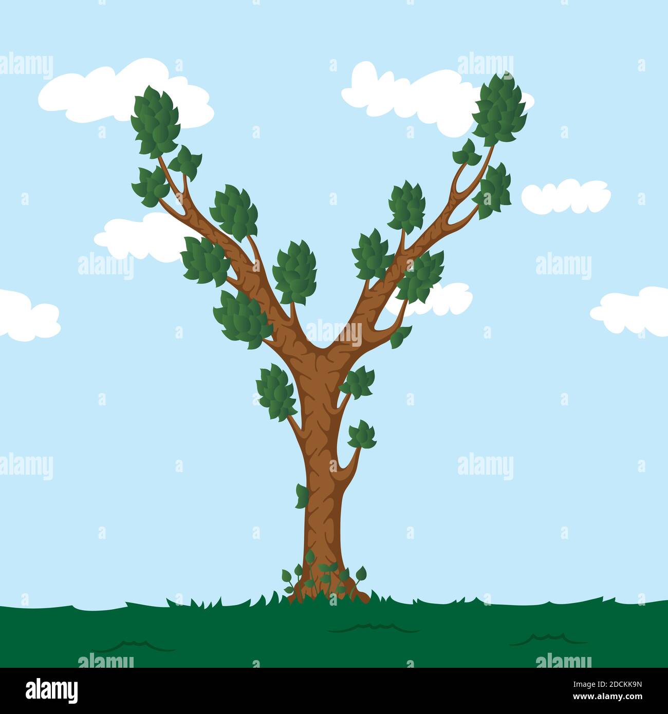 Forest alphabet. Illustration The letter Y from a tree Stock Vector ...