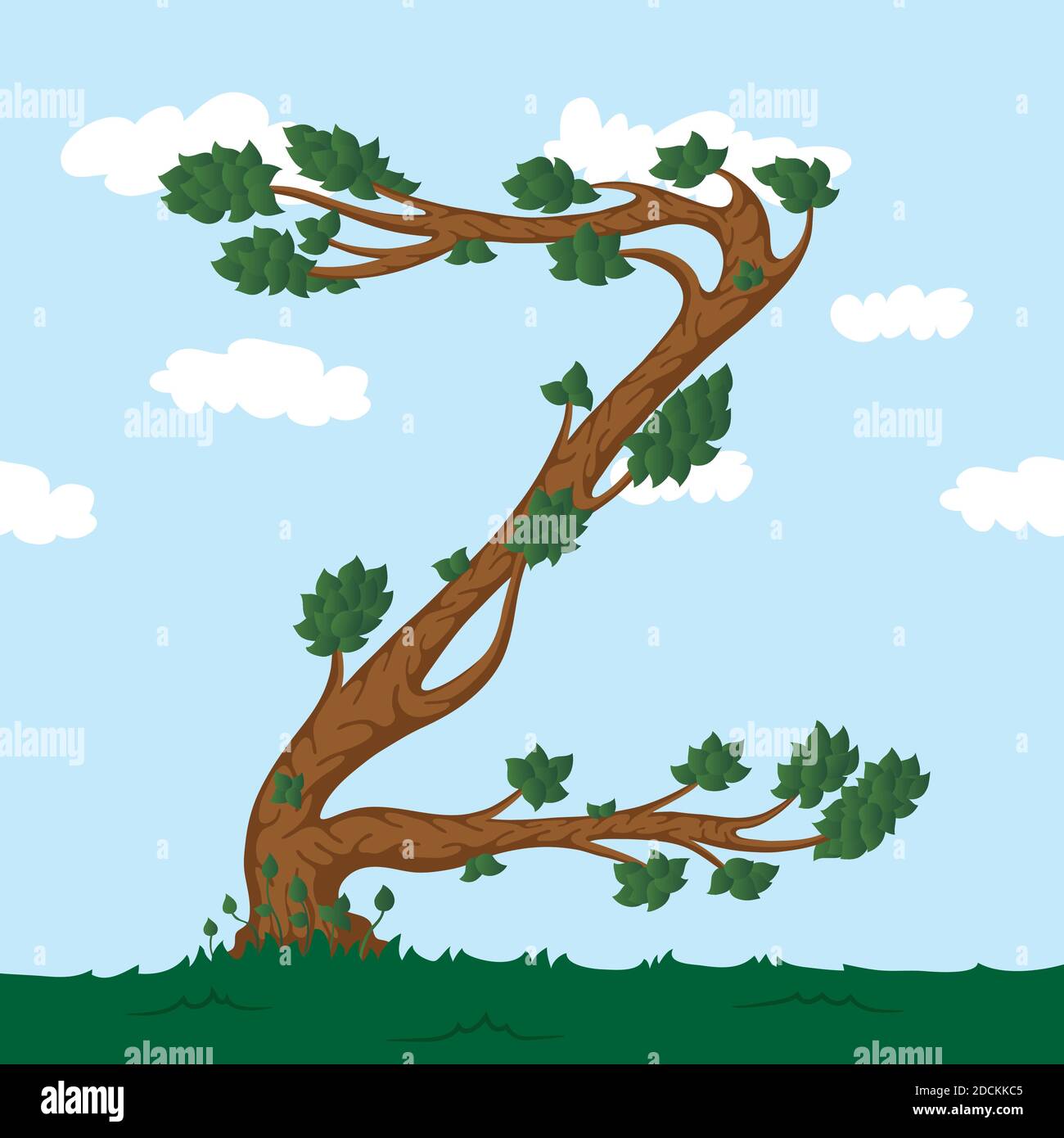 Letter vector alphabet green leaves hi-res stock photography and images ...