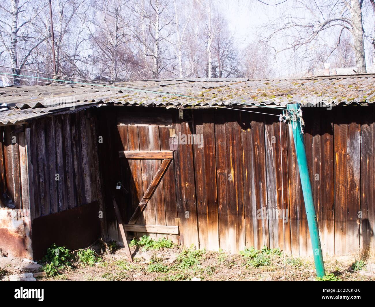old spring sheds in the village, Russia Stock Photo - Alamy