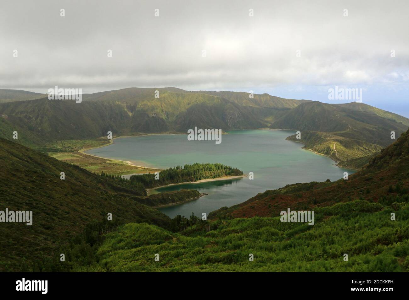 Lagoa do Fogo, crater lake, Sao Miguel Island, Azores, Portugal Stock ...