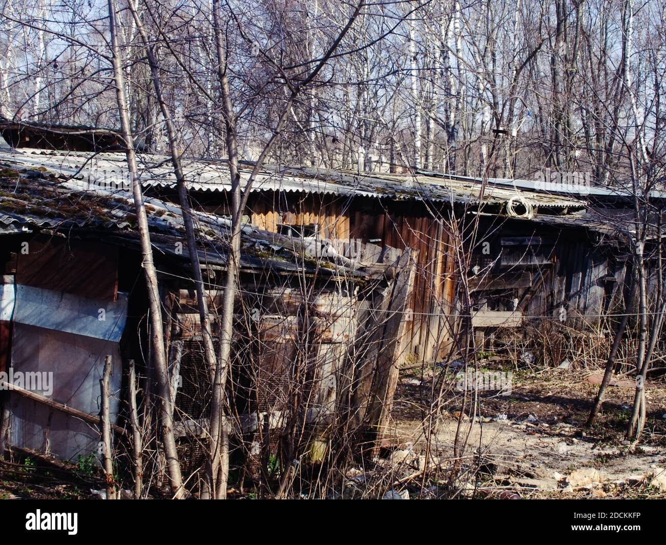 old spring sheds in the village, Russia Stock Photo - Alamy