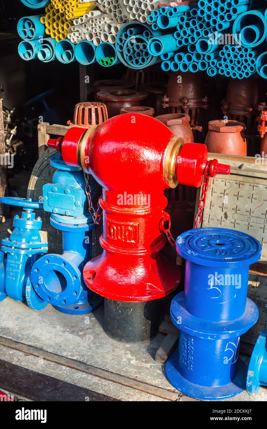 Bangkok, Thailand - December 7, 2019: New gate valves, couplings, shut ...